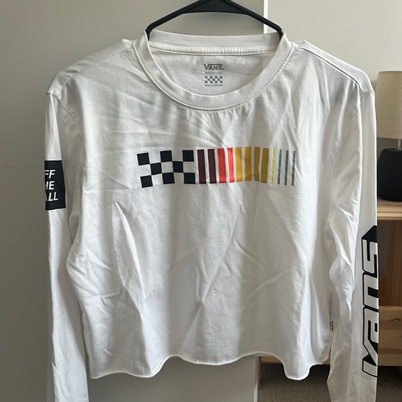 Vans | Tops | Vans Graphic Long Sleeve Crop Top Tee | Poshmark